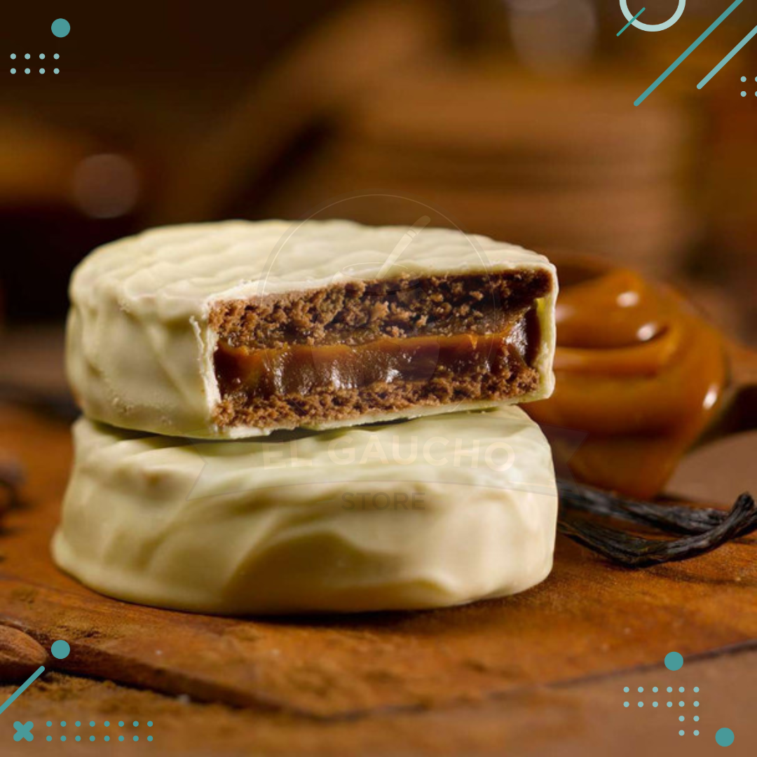 Alfajor Cachafaz Tradicional, relleno con Dulce de Leche, cubierto con ...