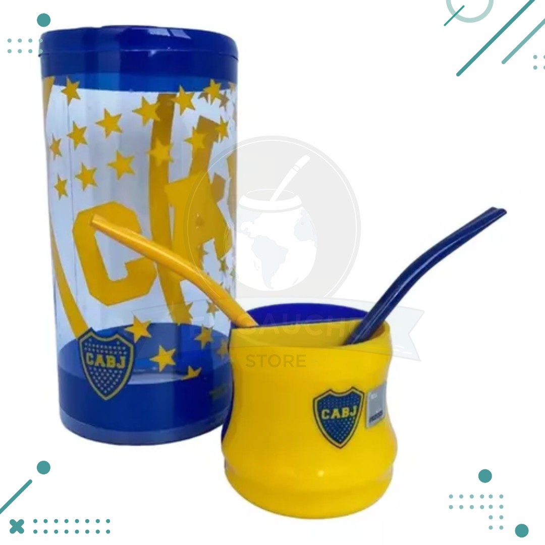 Mate Duo + Tubo BOCA JUNIORS - El Gaucho Store