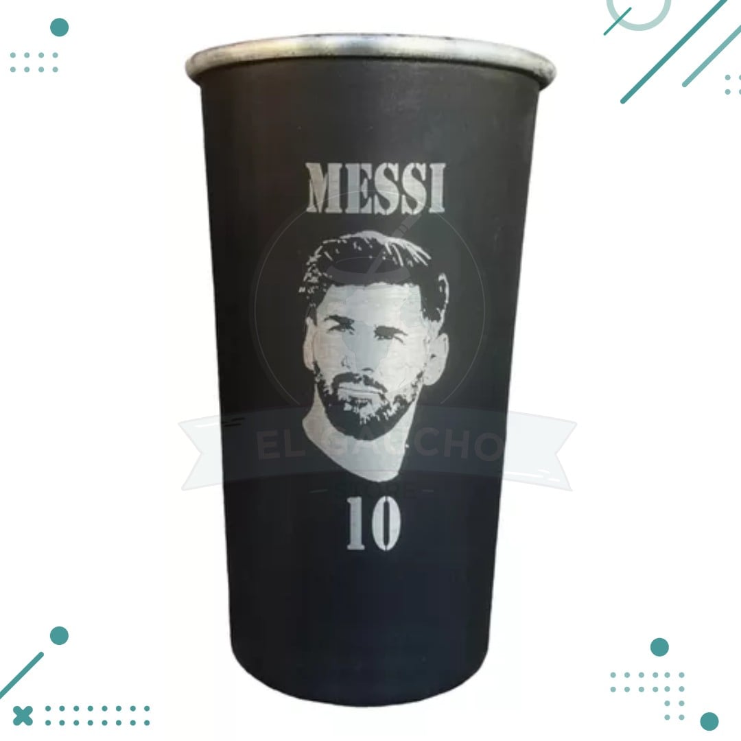 Vaso Fernet de aluminio MESSI - 10 (1Lt.) - El Gaucho Store
