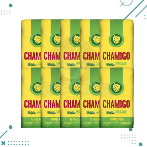 Yerba Mate Chamigo, Hierbas Serranas (500gr) (pack 10) (5kg) - El Gaucho Store