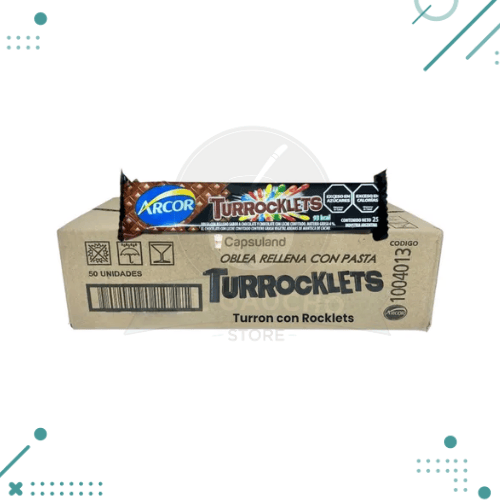 Turrocklets, Turron de Mani Arcor con Rocklets 25g (Caja 50un)(1.250g ...