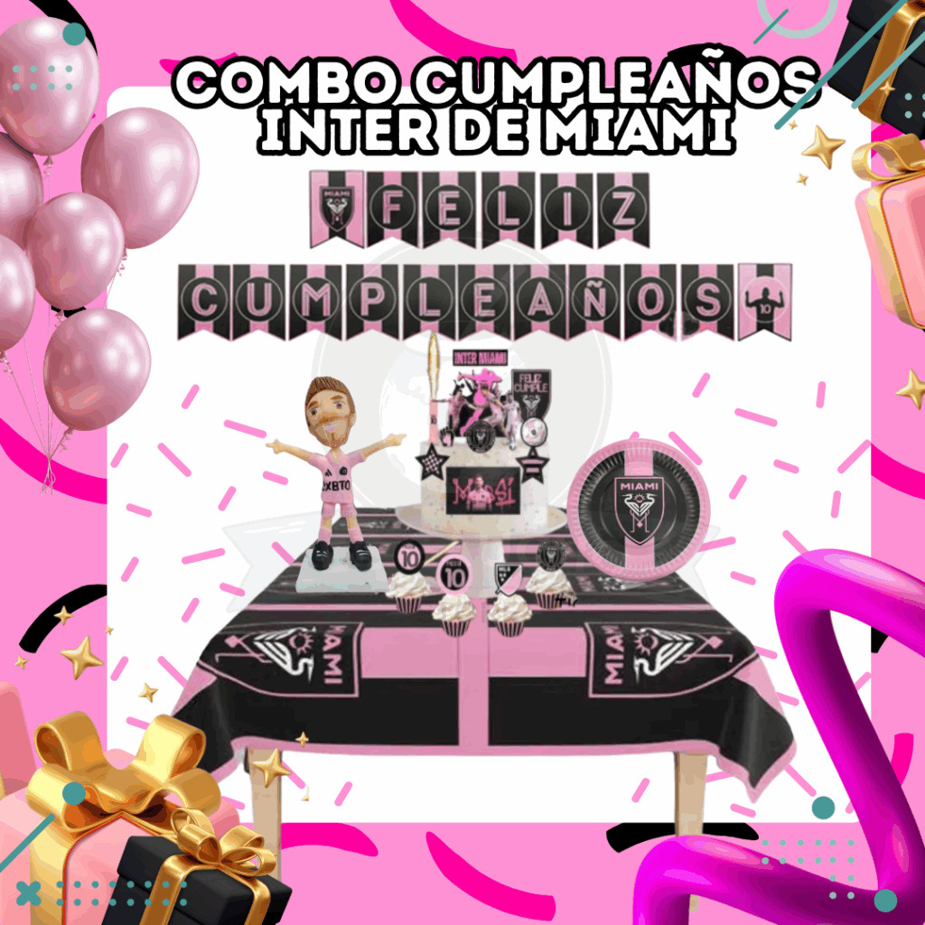 Combo Cumpleaños - Temática Inter de Miami - El Gaucho Store