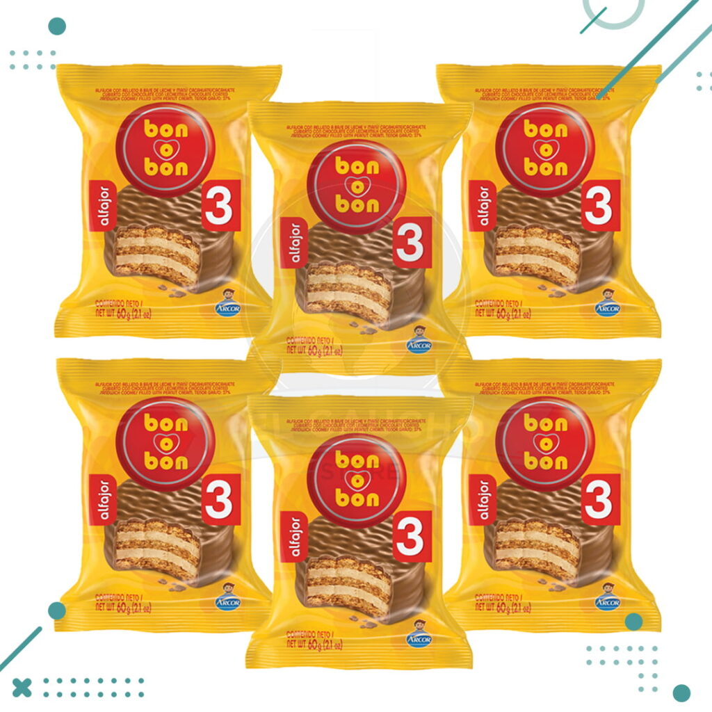 Alfajor Cachafaz Negro, relleno con Dulce de Leche (Caja de 6u.) (360gr ...