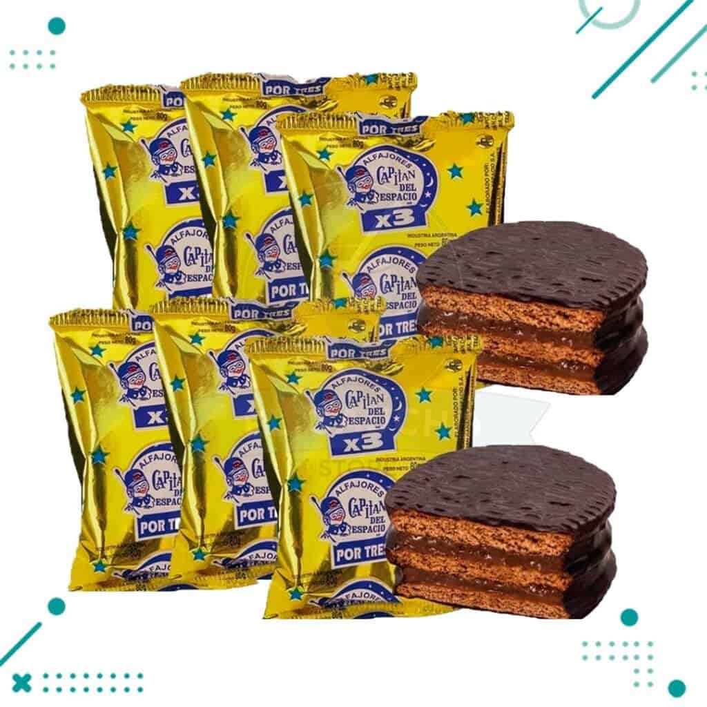 Alfajor Cachafaz Negro, relleno con Dulce de Leche (Caja de 6u.) (360gr ...