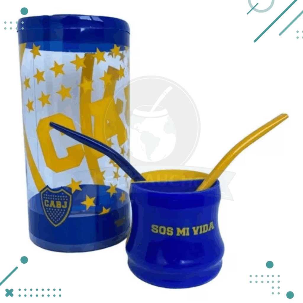 Mate Duo + Tubo BOCA JUNIORS - El Gaucho Store
