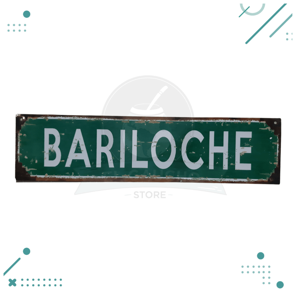 Cartel De Chapa Vintage Bariloche - El Gaucho Store