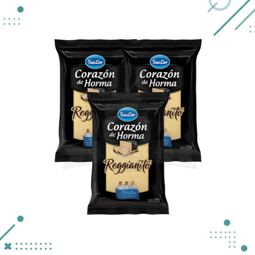Queso Corazon de Horma Sancor, Reggianito 230g (Pack x3un) (690g) - El Gaucho Store